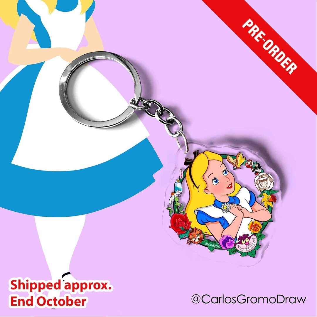 PREORDER Alice in Wonderland Disney Keychain 7cm, Disney Accessory ...