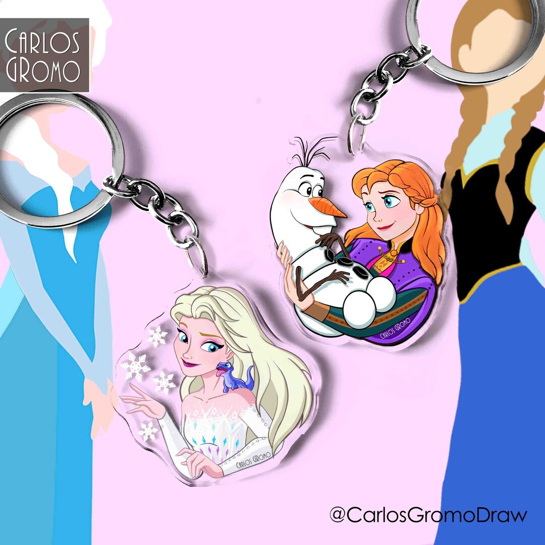 FROZEN Elsa Anna and Olaf Keychain 7cm Accessory Disney - Etsy