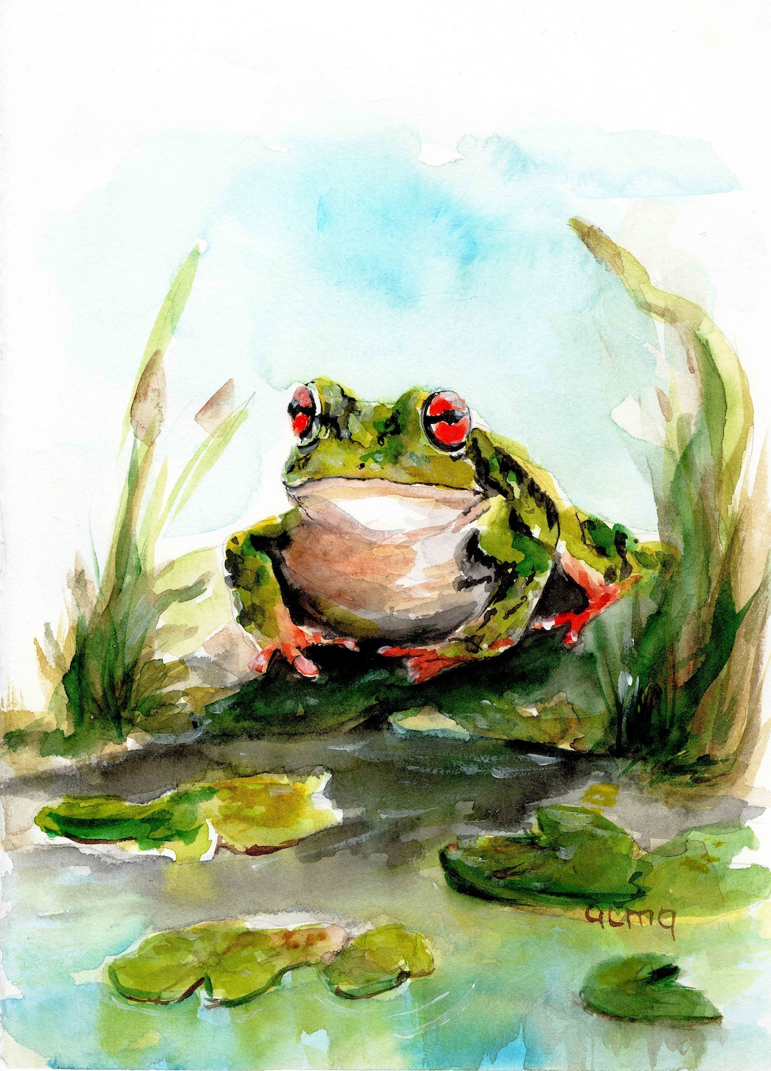 Watercolor Painting - Frog, Holiday, Art, Animal, Illustration, Animal ...