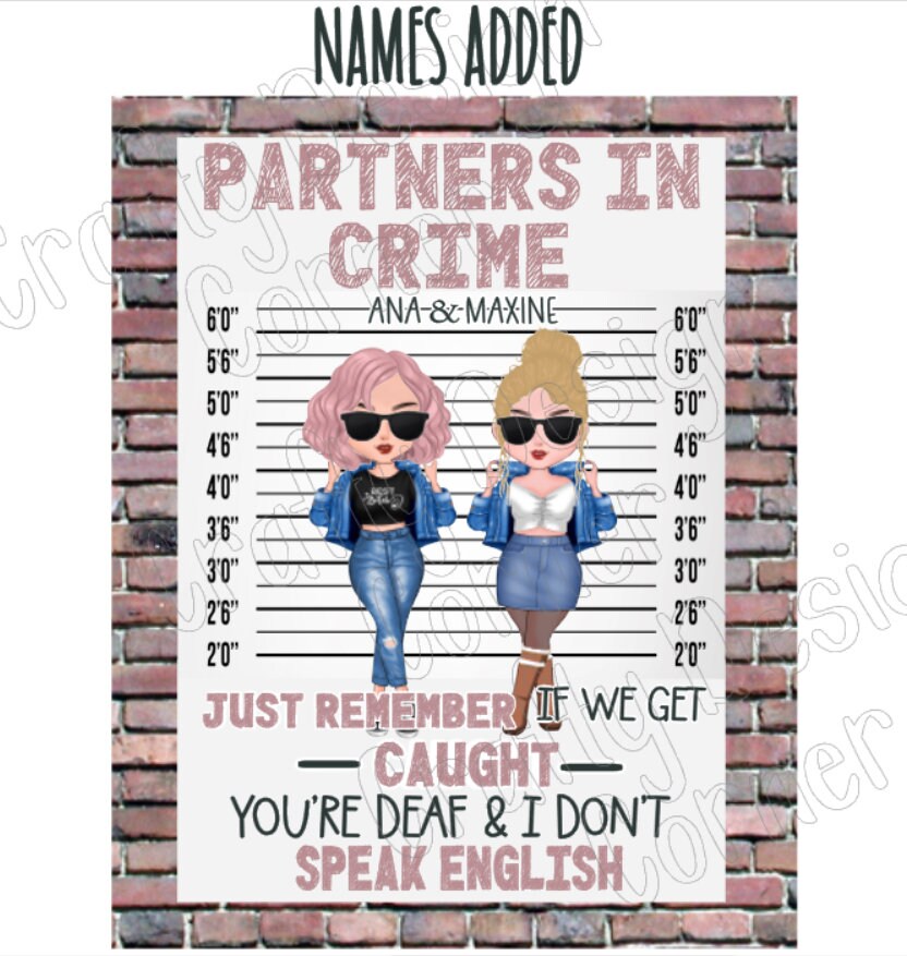 Personalizable Partners in Crime Just Remeber If We Get Caught - Etsy