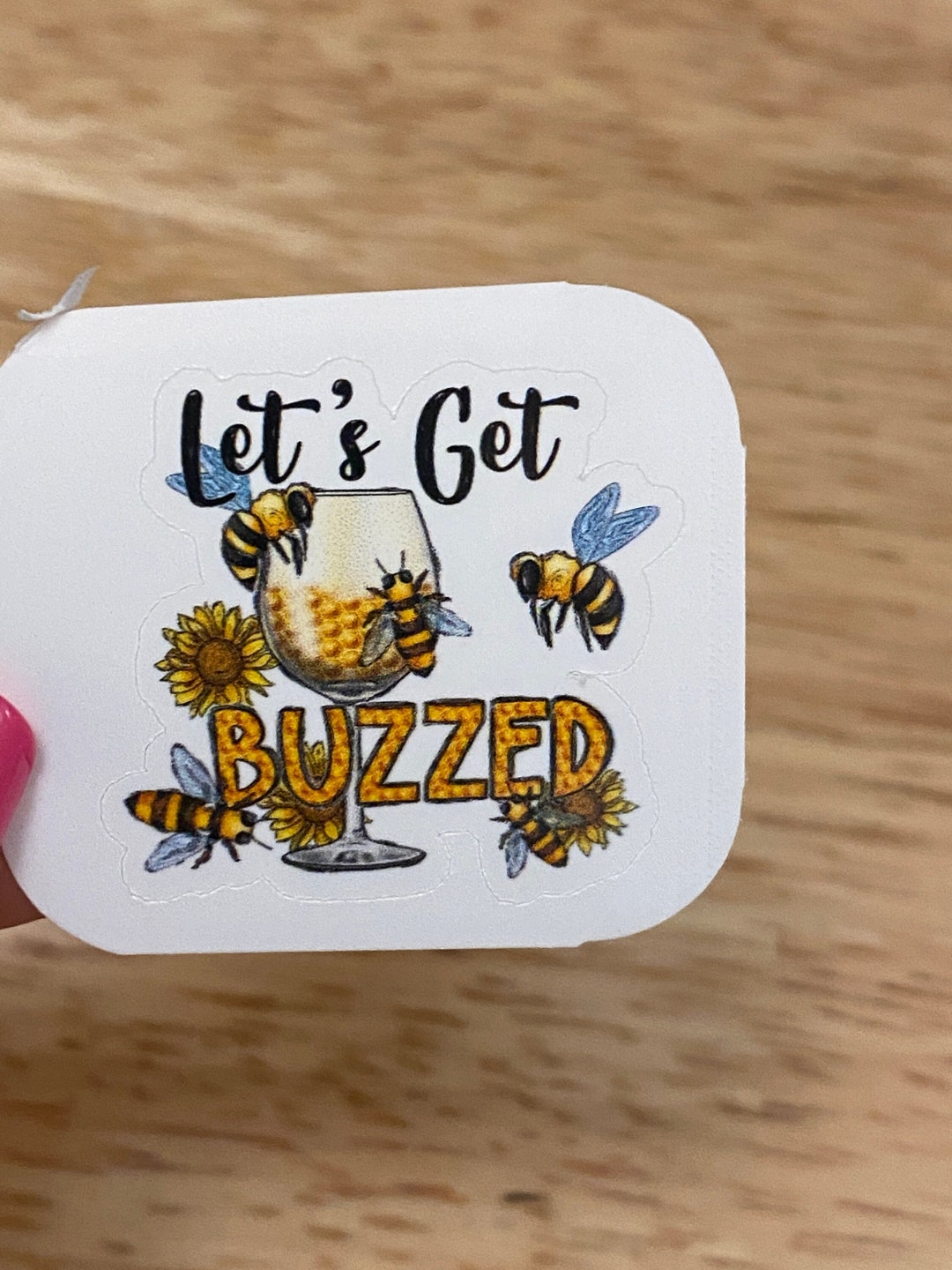 Lets Get Buzzed Sticker, Cute Bee Sticker, Honey Drinks Sticker - Etsy