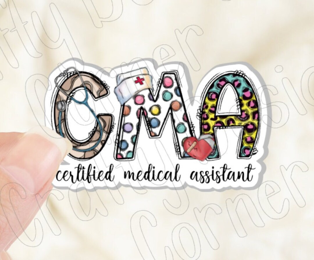 Leopard CMA Sticker, Certified Medical Assistant Sticker, Medical ...