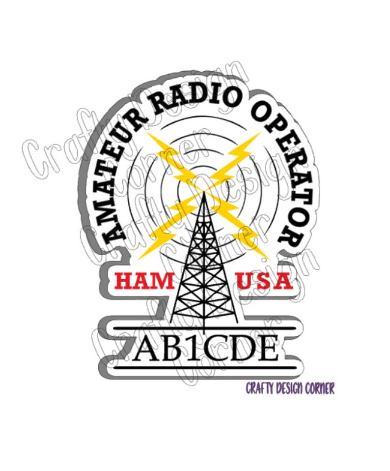 USA HAM Radio Call Sign, Ham Radio STICKER, Custom Call Sign Ham, Low ...