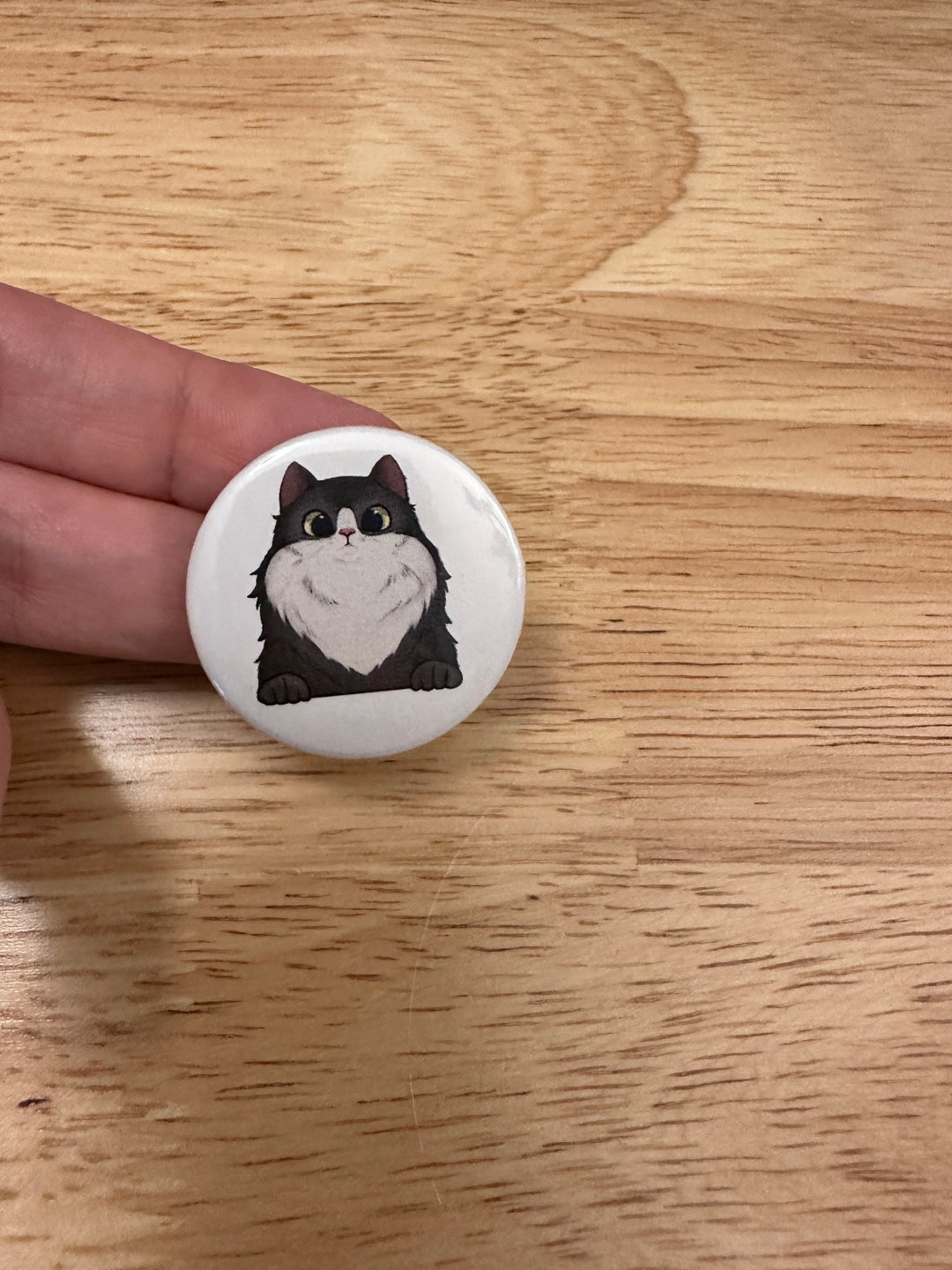Tuxedo Cat 2.25" Button Pins or 1.25" Button Options, Back Pack ...