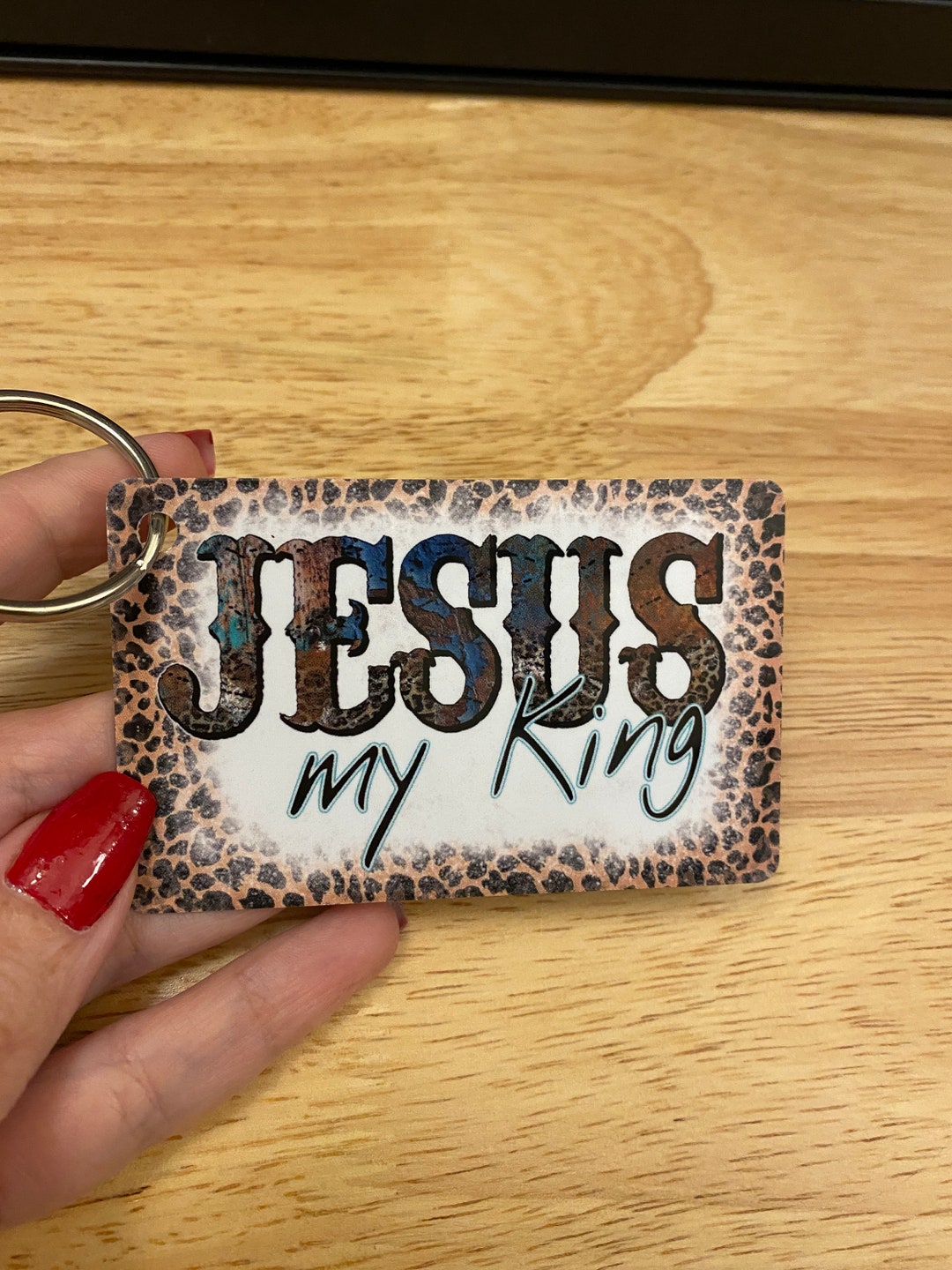 Jesus My King Key Chain Double Sided, Jesus Key Chain, Christian Key ...