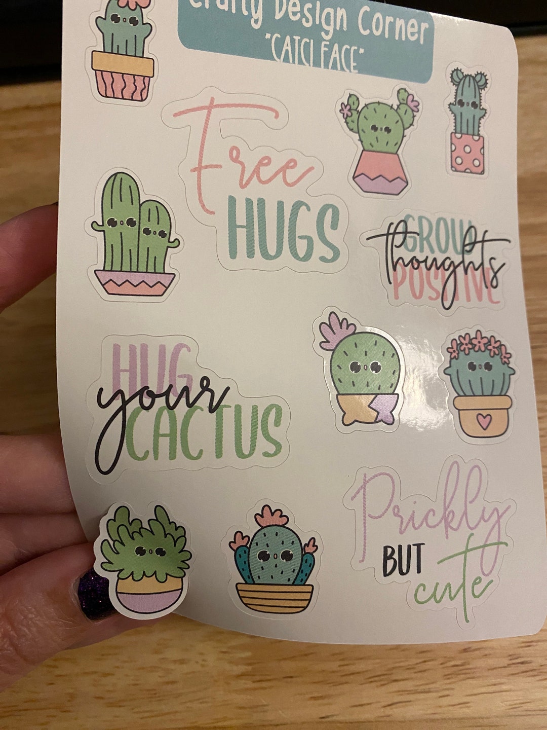 Cute Cacti Face Sticker Sheet, Cactus With Faces STICKER SHEET, Planner ...