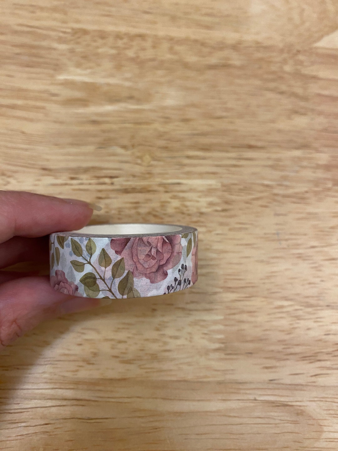 Big Roll of Big Pink Roses With Leaves Washi Tape, Big Flowers With ...