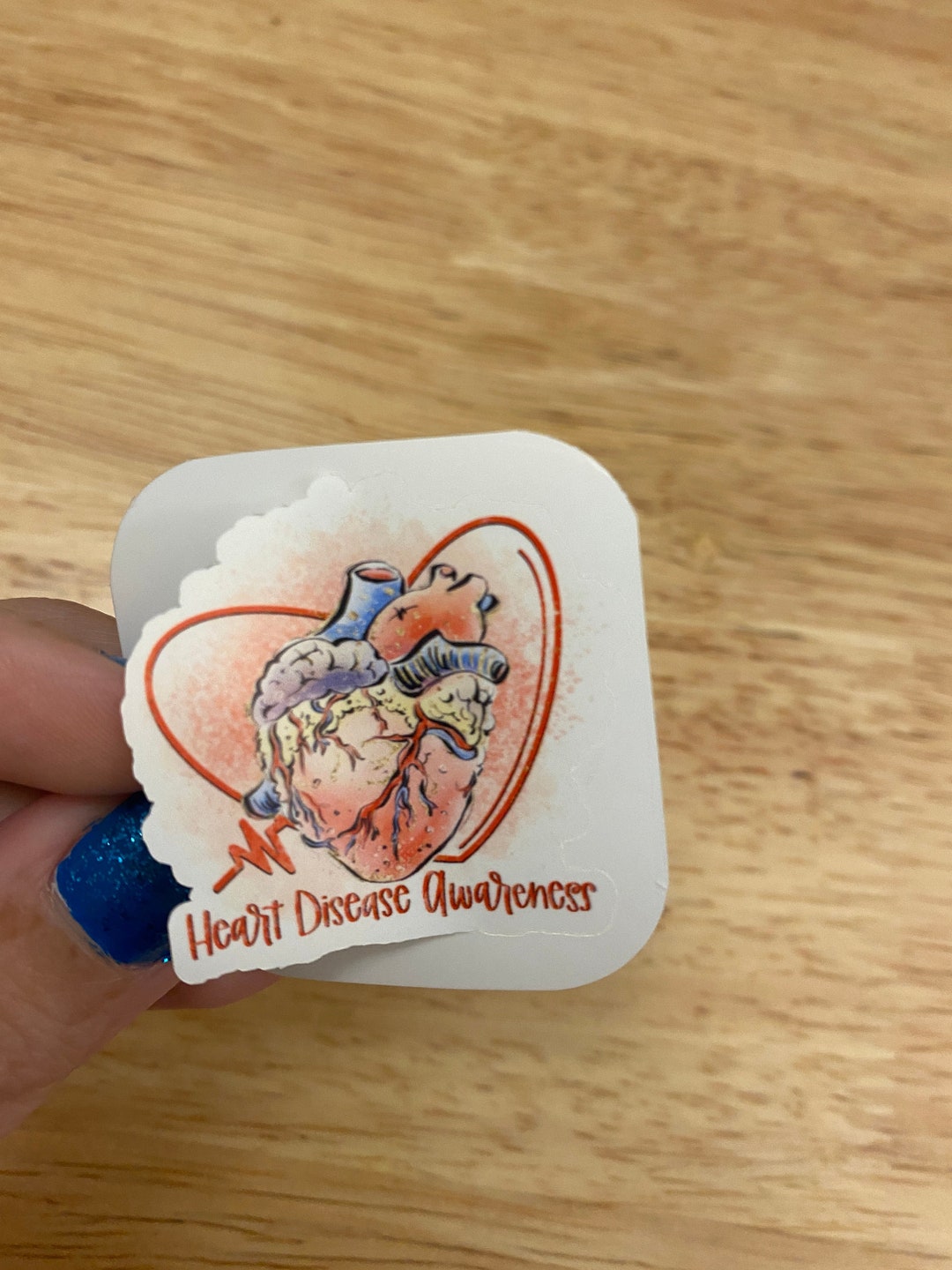 Heart Disease Awareness STICKER, Holographic Option, Heart in Chamber ...