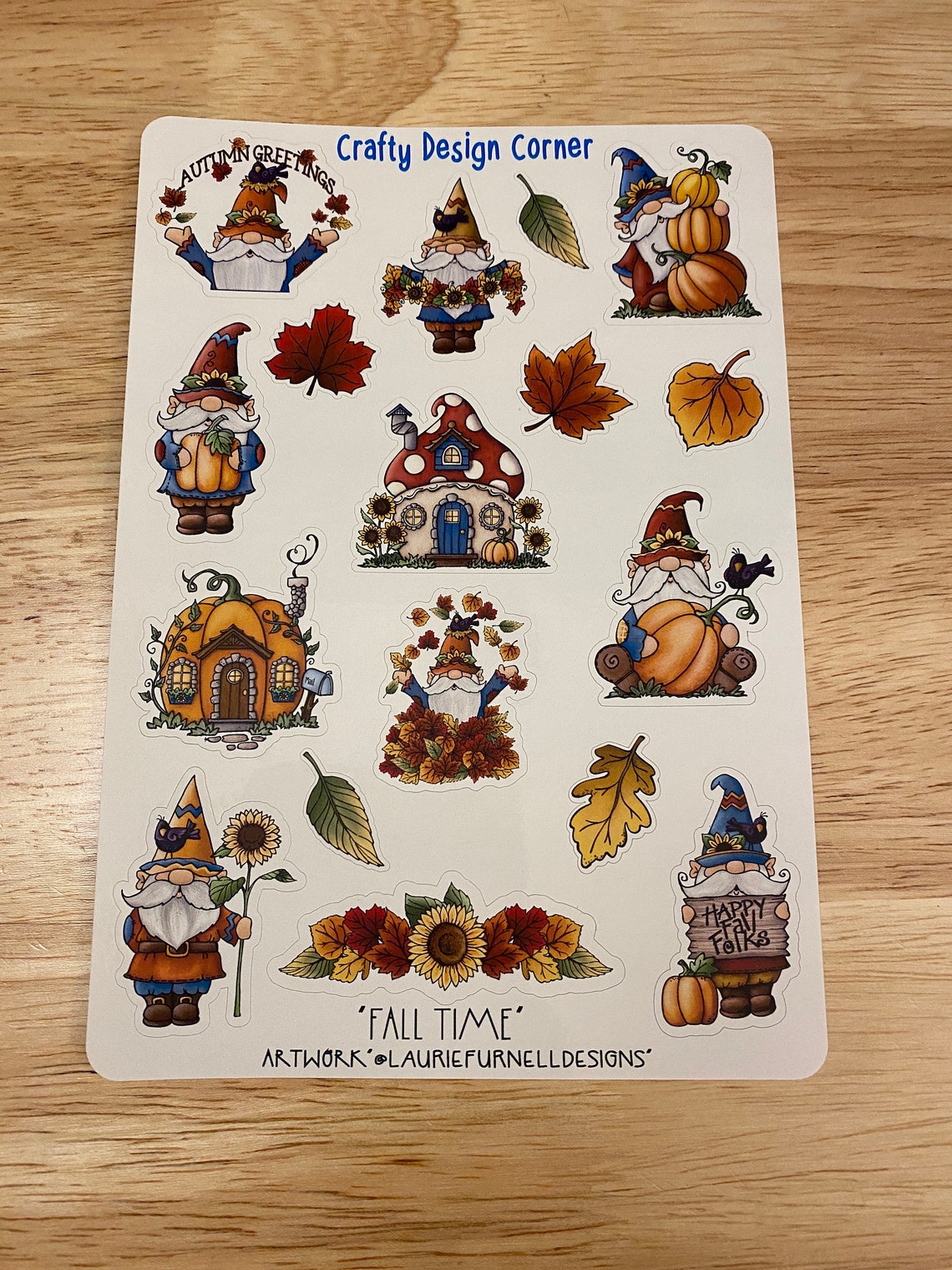 Fall Gnome Sticker Sheet, Fall Leaves Stickers, Sunflower Sticker, Fall ...