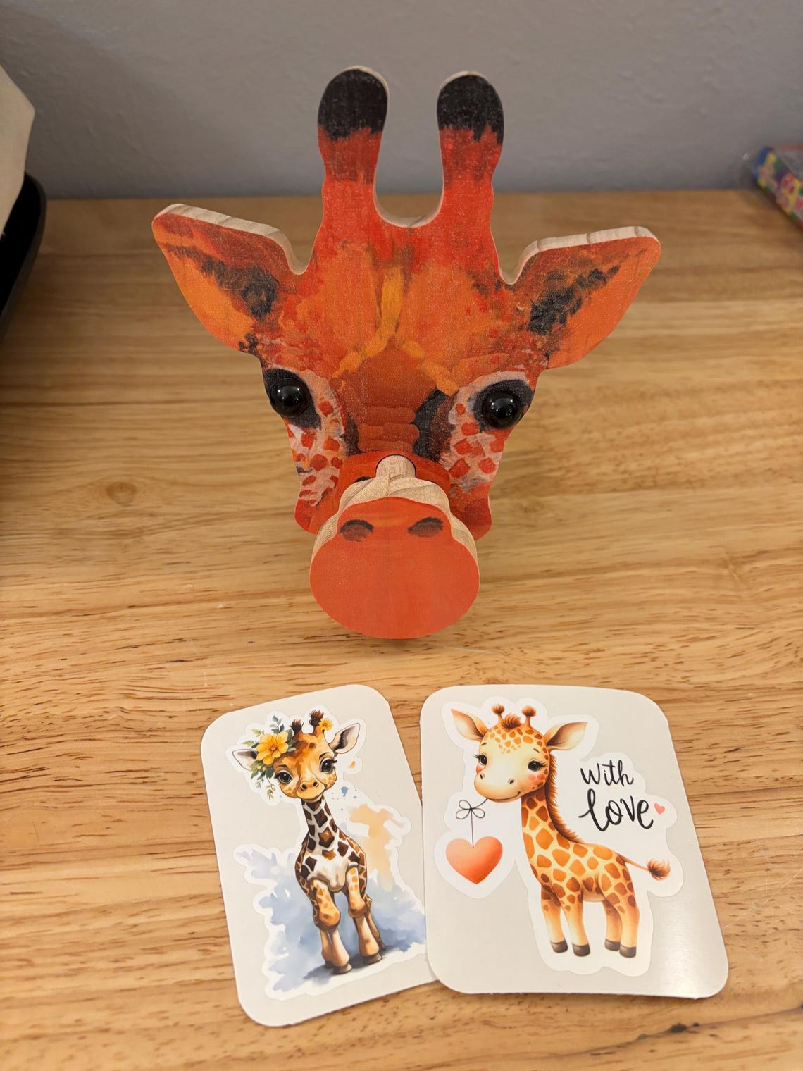 Giraffe Glasses Wooden Stand and Cute Stickers Bundle - Etsy