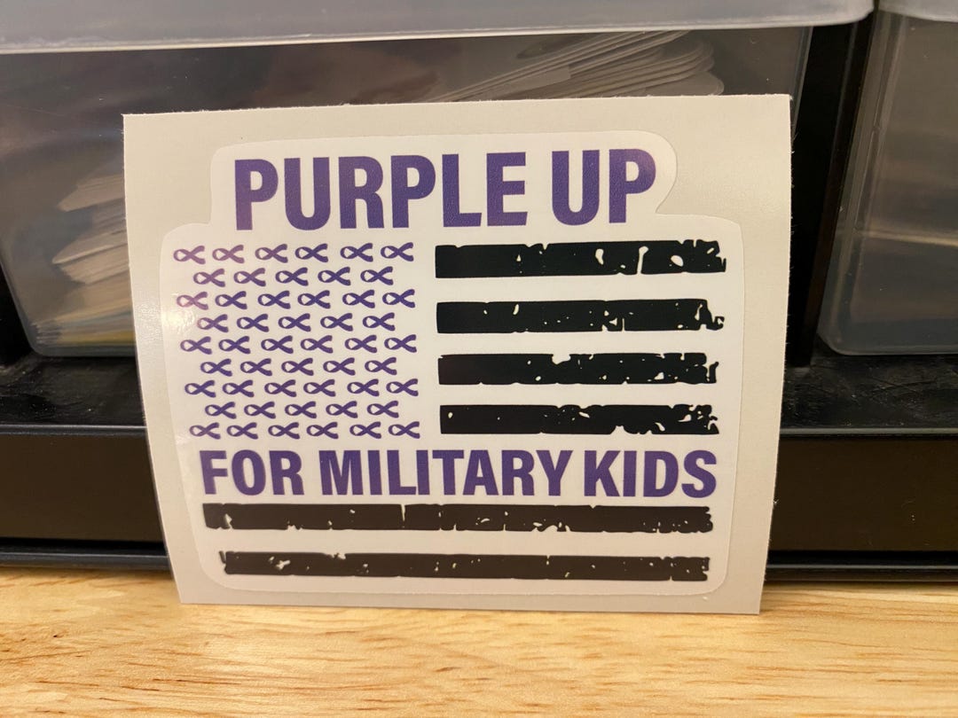 Military Kids Sticker, Military Sticker, Purple up Sticker, Military ...