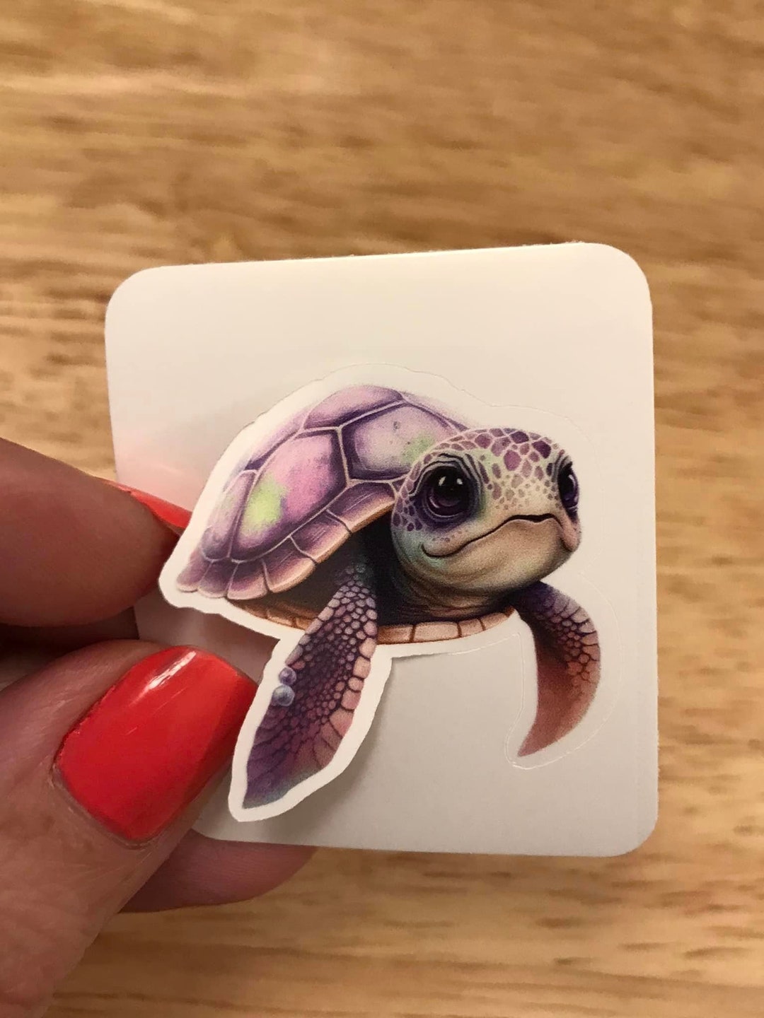 Purple Sea Sea Turtle Sticker, Cute Sea Turtle Sticker, Seaurtle ...