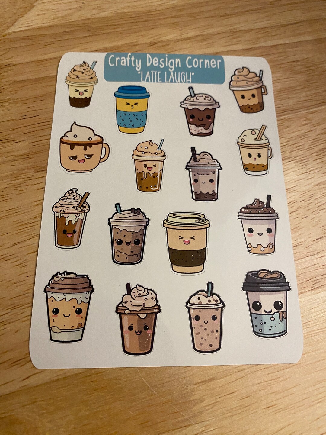Latte Sticker Sheet, Coffee Cups Planner Stickers, Assorted Coffee Cup ...