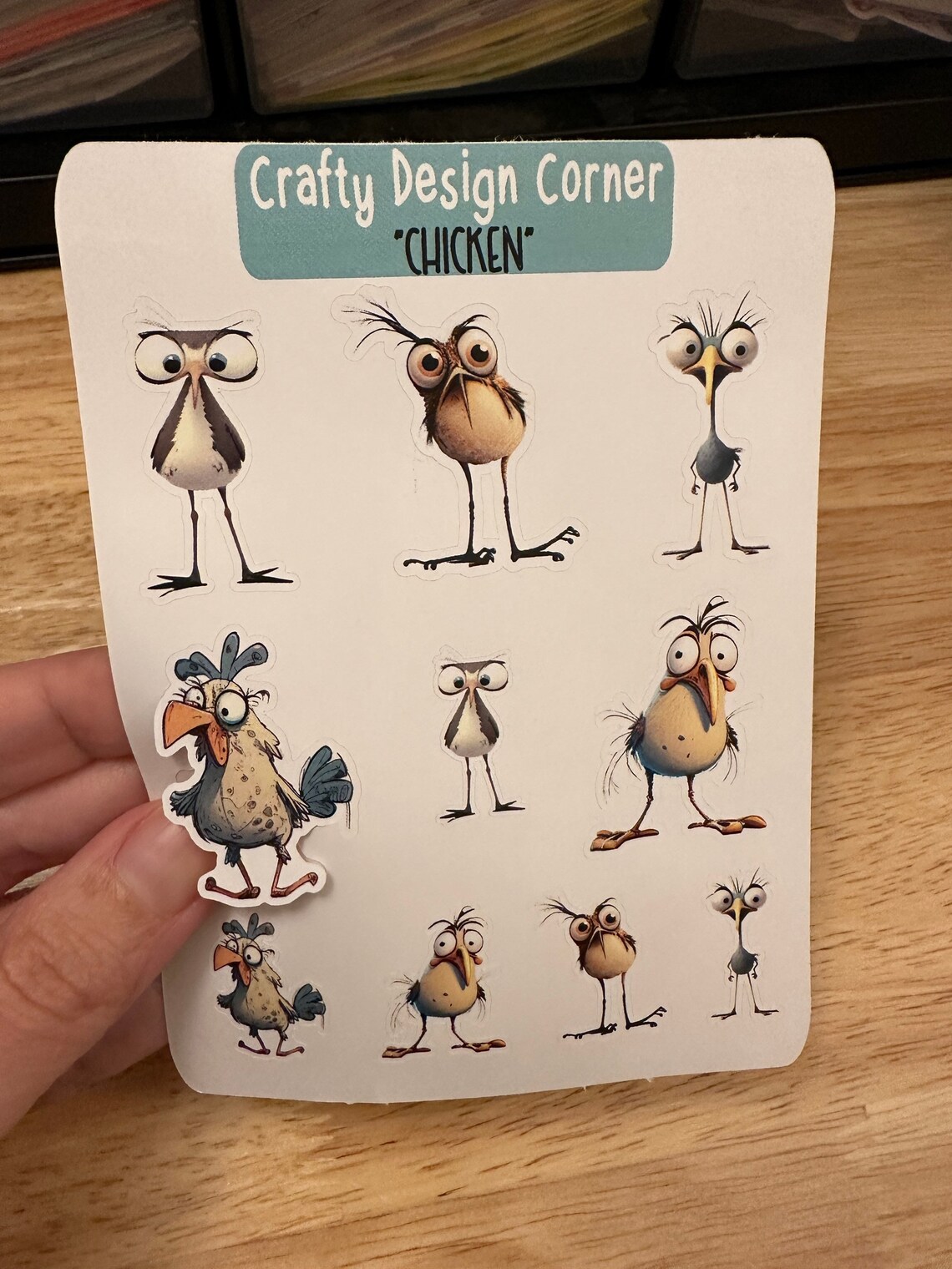 1.5" Crazy Chicken Sticker Sheet, Chicken Sheet, Crazy Eyed Chicken ...