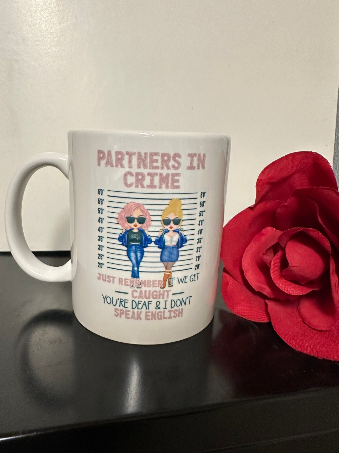BFF Partners in Crime Mug, Custom BFF Coffee Mug, Funny Best Friends ...