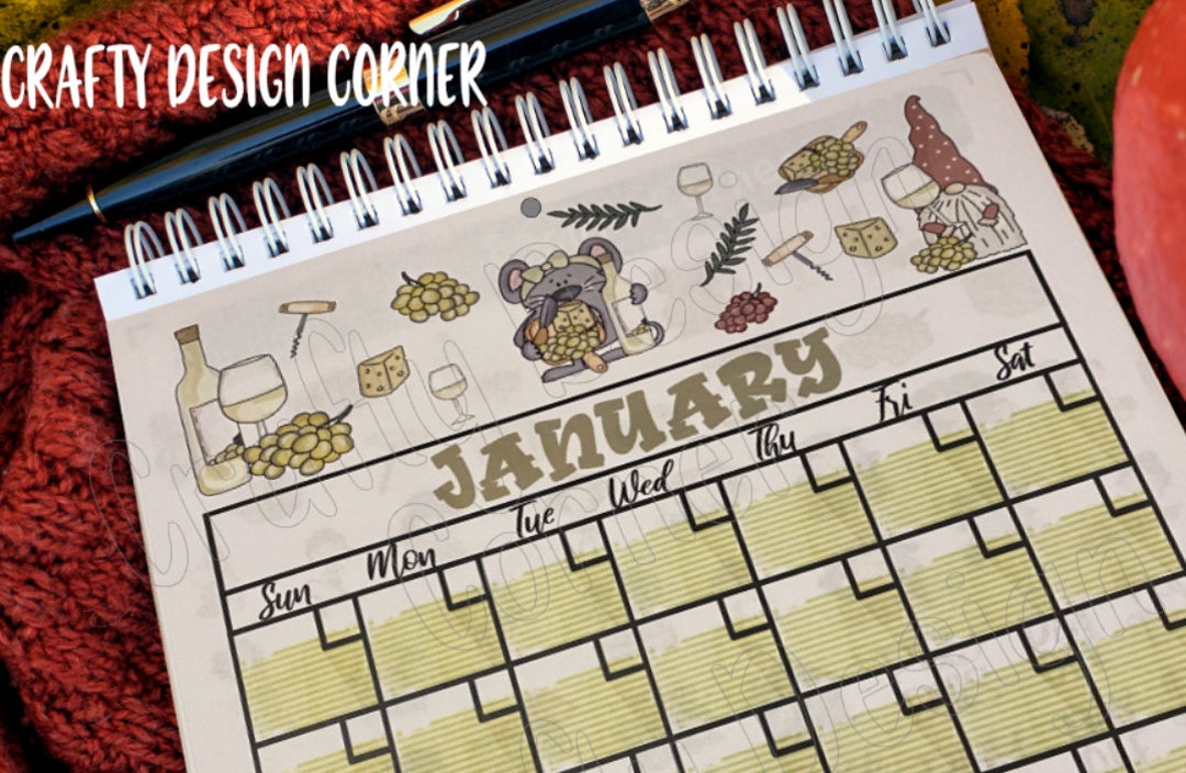 Gnome Themed Wall Calendar, Wall Calendar With Gnomes - Etsy