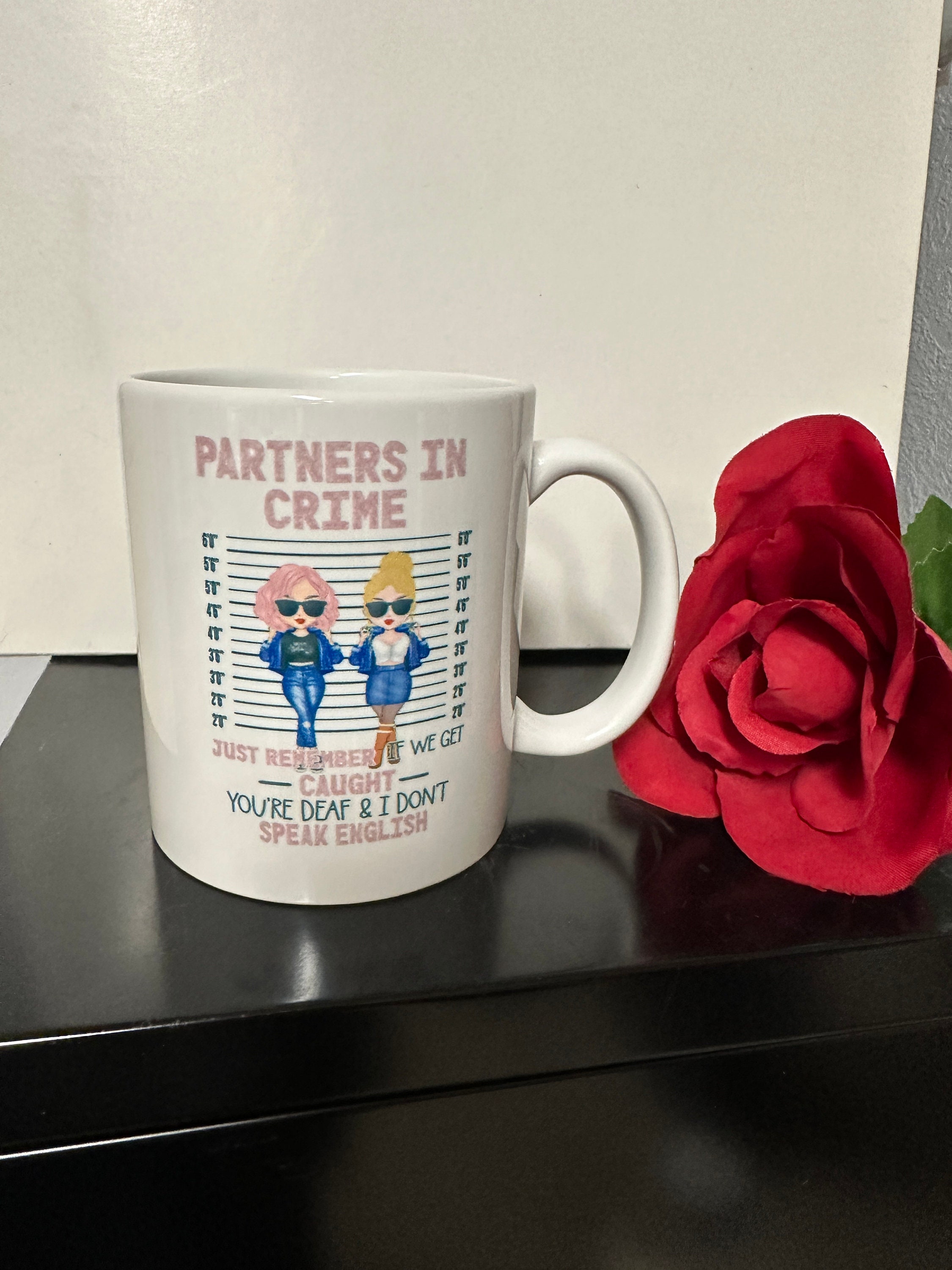 BFF Partners in Crime Mug, Custom BFF Coffee Mug, Funny Best Friends ...