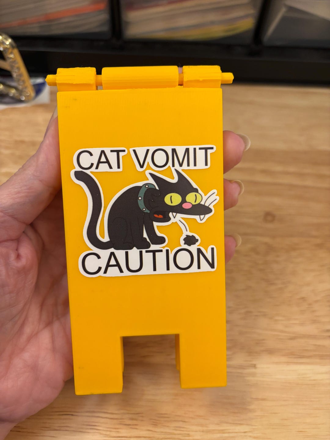 Cat Vomit Caution Stand, Caution Cat Stand, Funny Cat Stand, Caution ...
