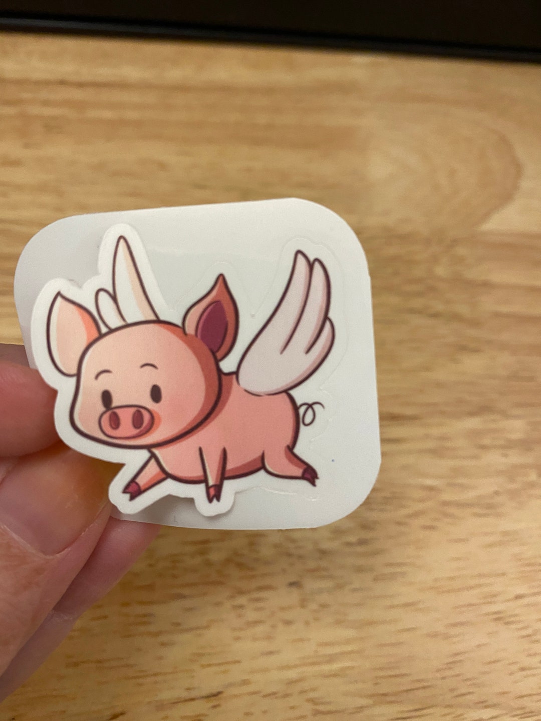 Flying Pig STICKER, Cute Pig With Wings Flying Sticker, Laptop Sticker ...
