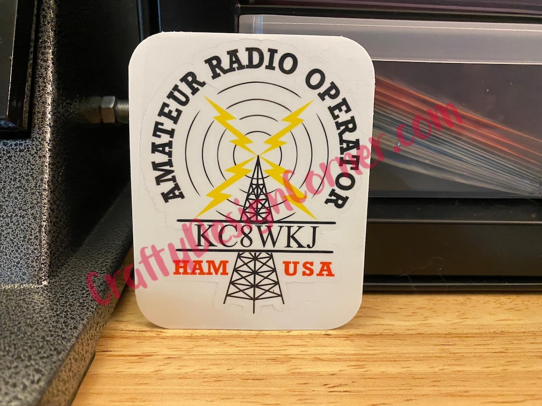 USA Split Call Sign Ham Radio STICKER, Ham Sticker, Amateur Radio Operator Sticker With Call ...
