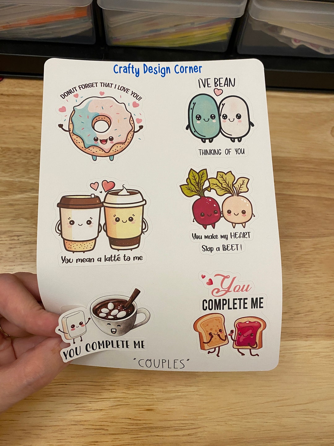 Cute Food Couples Stickers, Coffee Couples Stickes, Couple Food Sticker ...