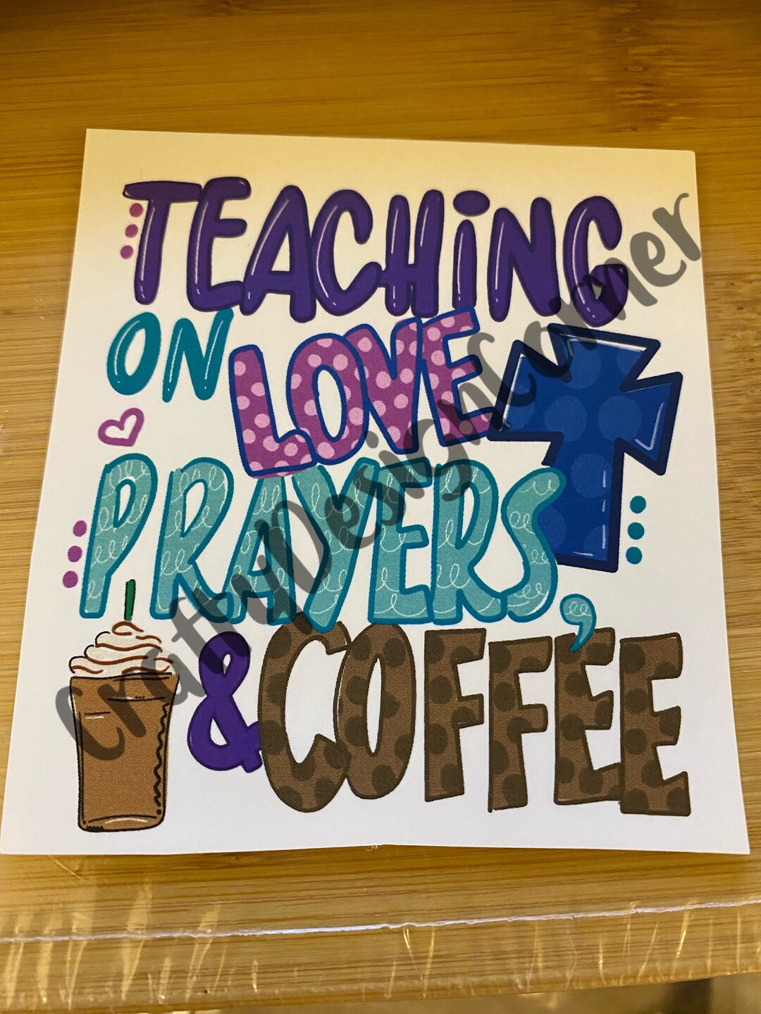 Teaching on Love Prayers and Coffee Clear WATER SLIDE, Unique Tumbler ...