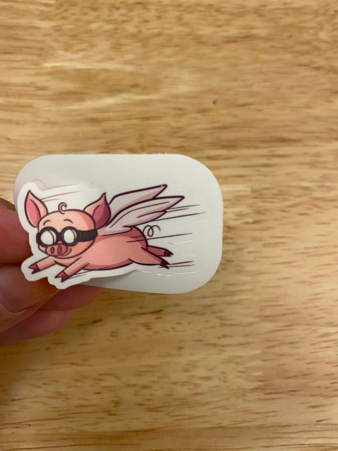 Flying Pig With Glasses STICKER, Cute Pig Flying Sticker, Laptop ...