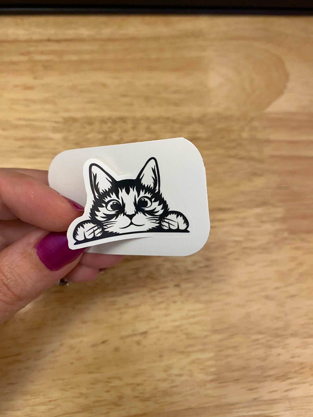 Counter Peeking Cat STICKER, Cute Table Peeking Cat Sticker, Laptop ...