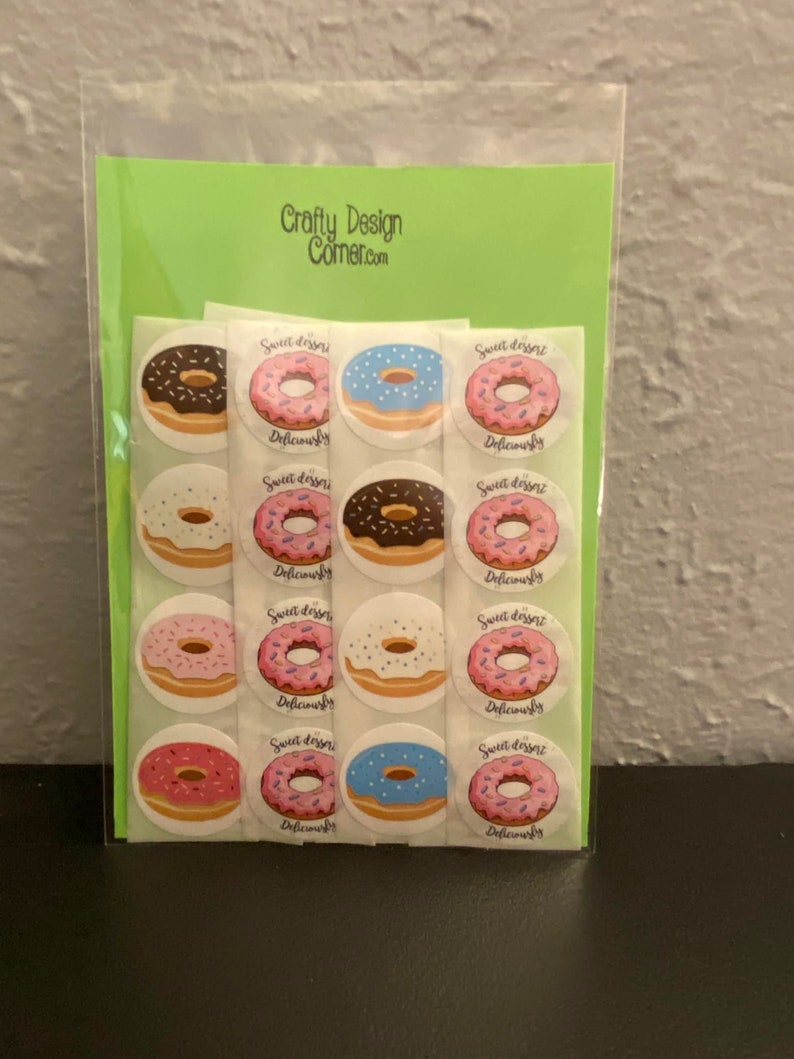 32 Pcs Doughnut Stickers,| Sweet Dessert Deliciously Sticker Pack ...