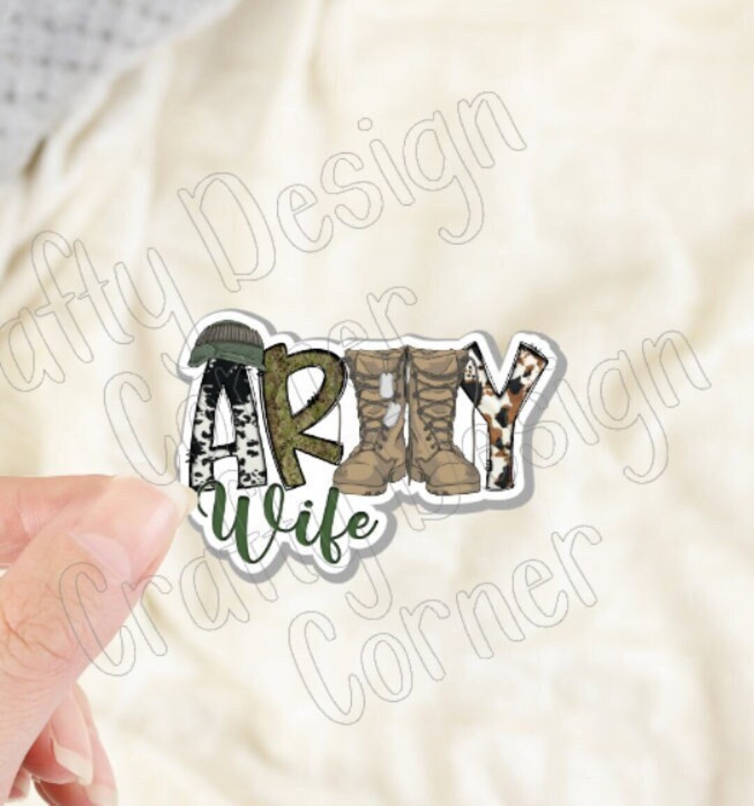 Army Wife STICKER, Military Boots Sticker, Laptop Sticker, Army Sticker ...