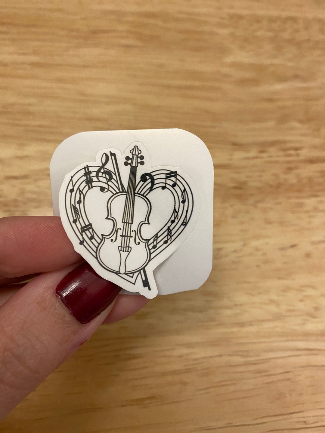Musical Heart Violin Sticker, Cute Violin Sticker, Musical Heart ...