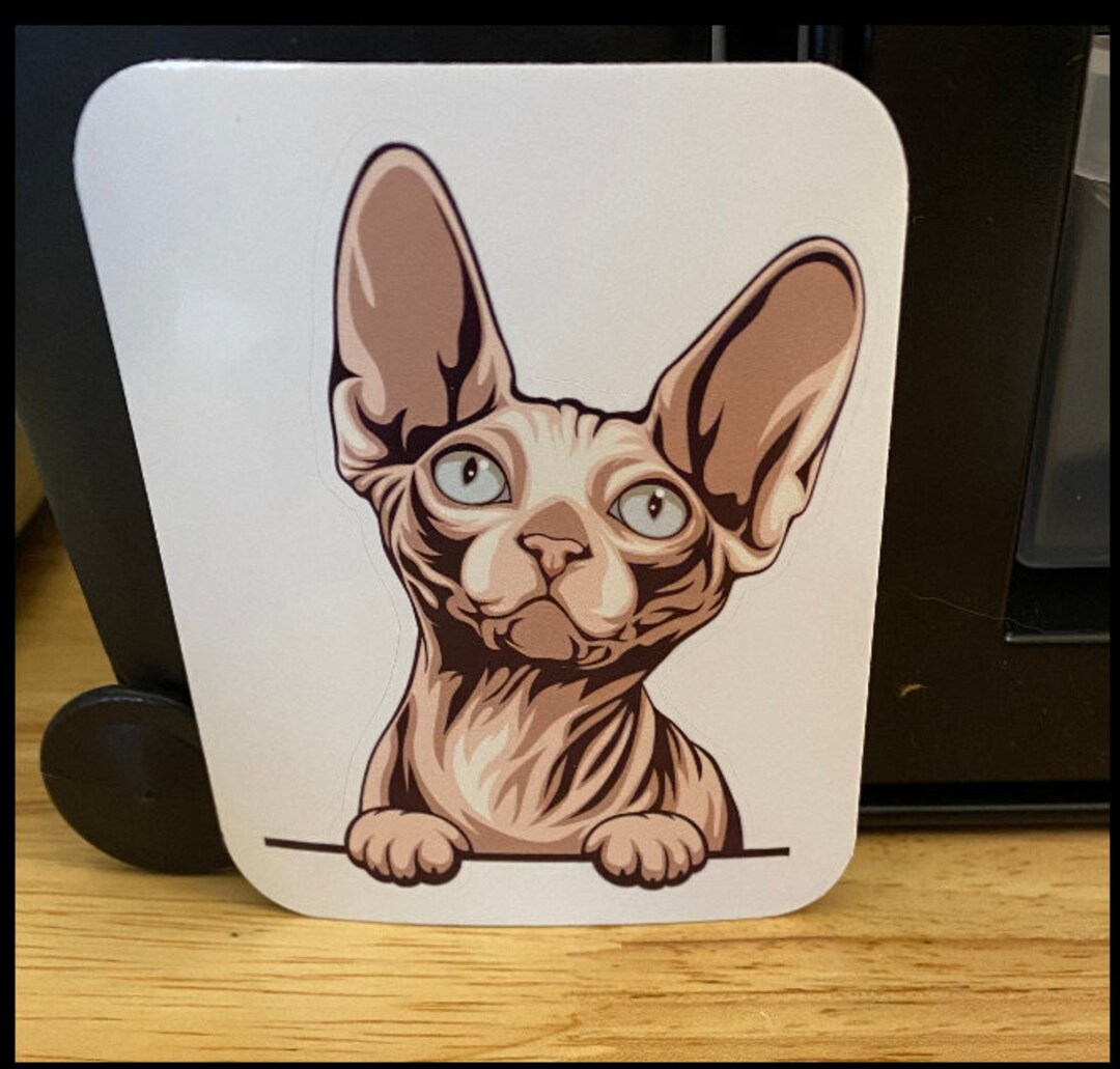 Sphynx Cat, Hairless Cat Sticker, Holographic Option, Cute Cat Design ...