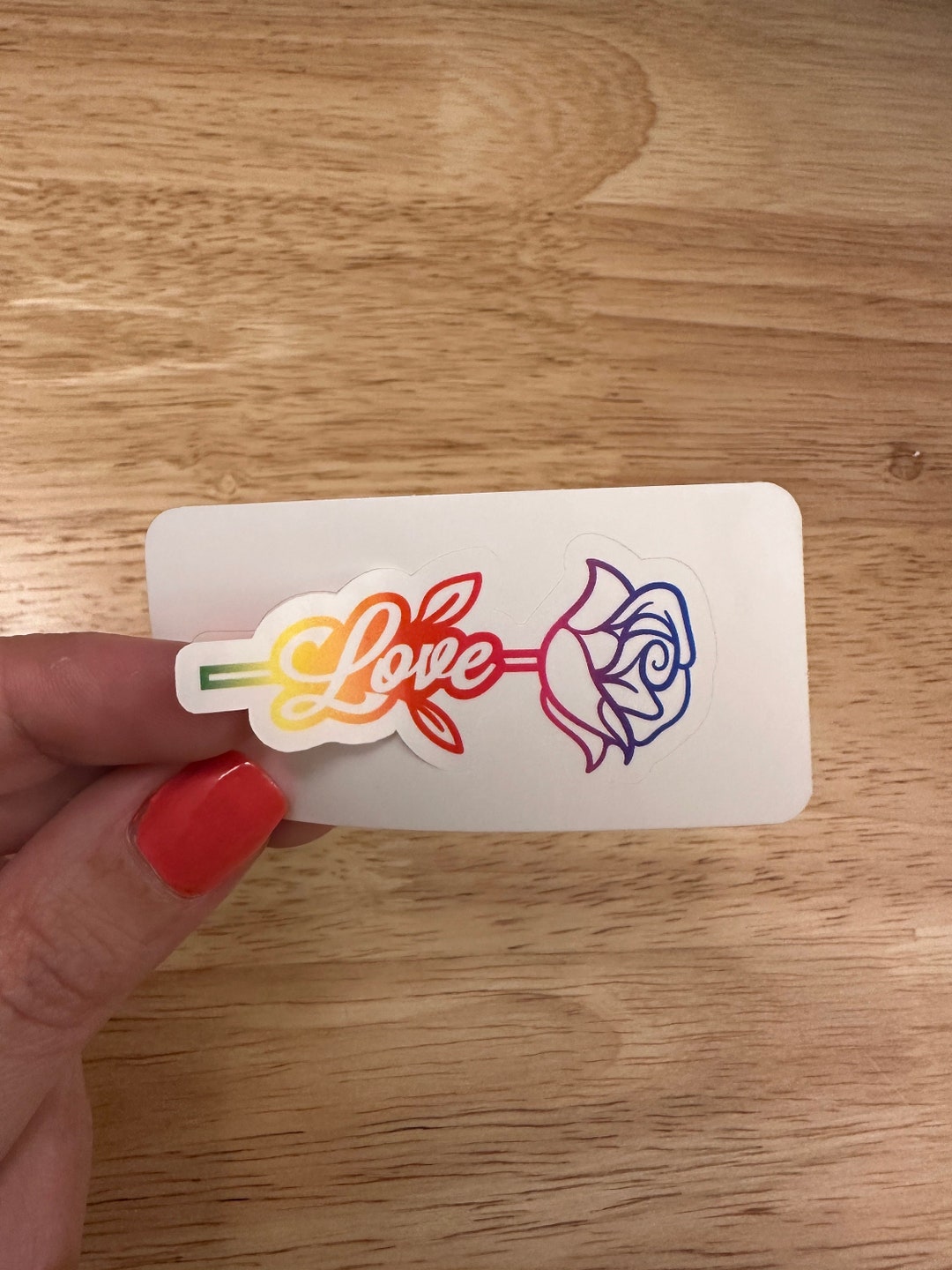 Rainbow Love Rose Sticker, Love Rose Sticker, Love Rainbow Sticker ...