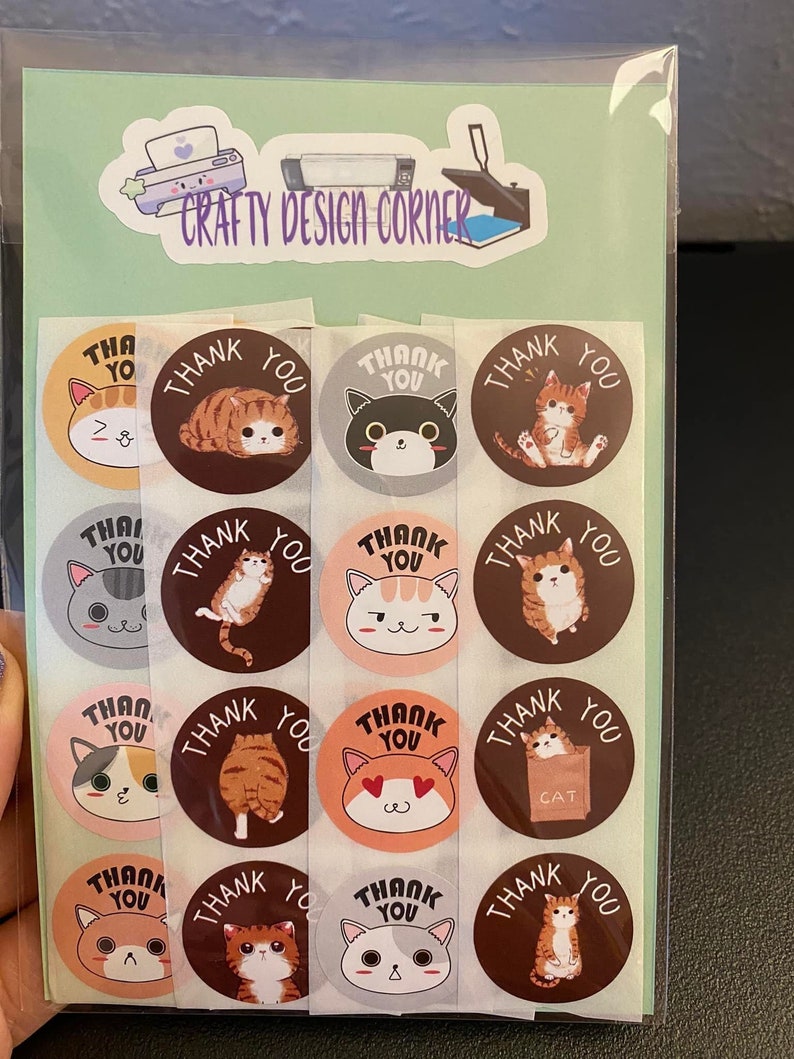 32 Pcs Cat Thank You Stickers Cat Thank You Sticker Pack - Etsy