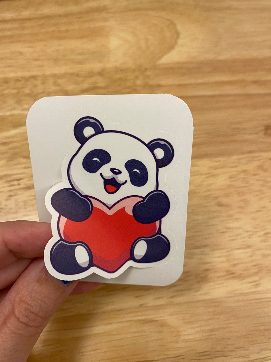 Panda Love Sticker, Panda Sticker, Panda Bear With Heart Sticker, Panda ...
