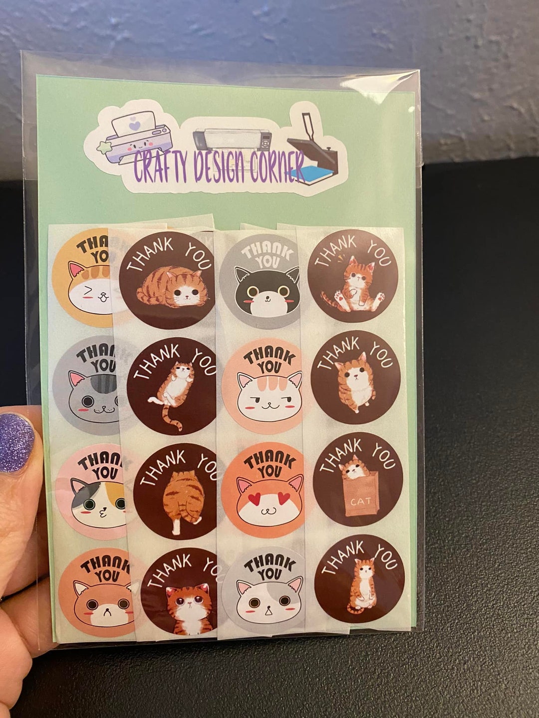 32 Pcs Cat Thank You Stickers, Cat Thank You Sticker Pack, Thank You ...