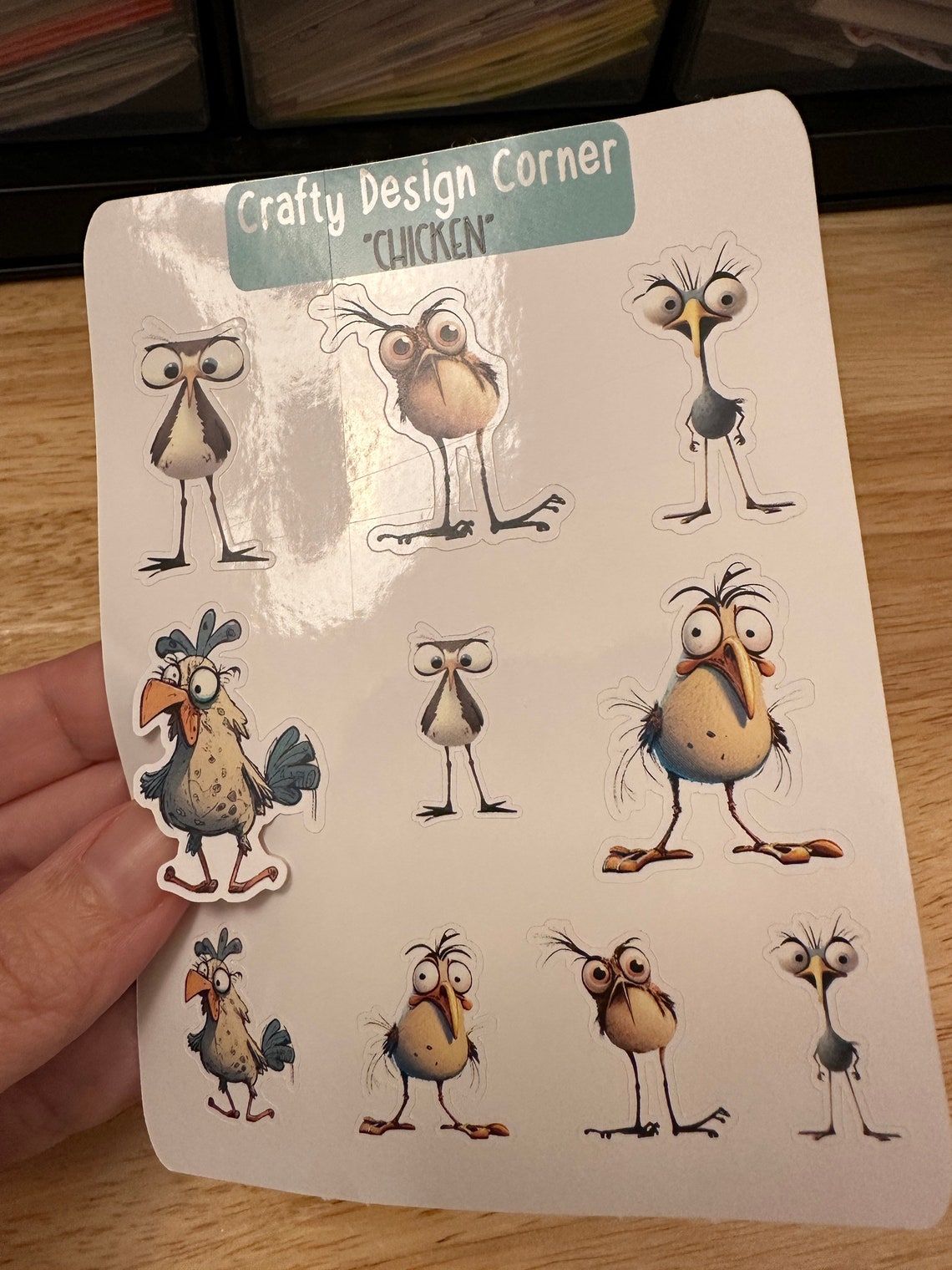 1.5" Crazy Chicken Sticker Sheet, Chicken Sheet, Crazy Eyed Chicken ...