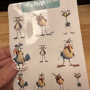 1.5" Crazy Chicken Sticker Sheet, Chicken Sheet, Crazy Eyed Chicken ...