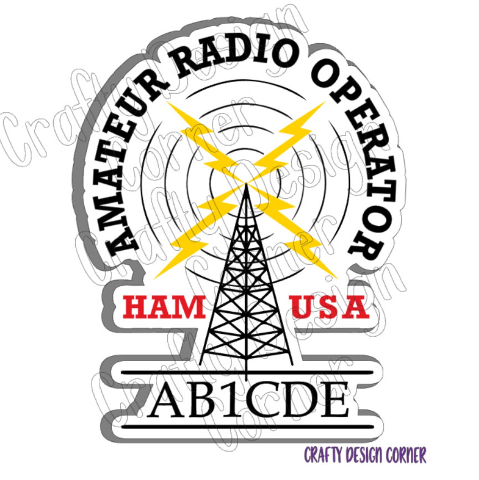 USA HAM Radio Call Sign, Ham Radio STICKER, Custom Call Sign Ham, Low ...
