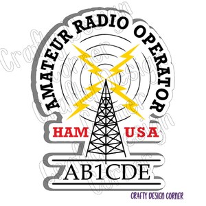 USA HAM Radio Call Sign, Ham Radio STICKER, Custom Call Sign Ham, Low ...