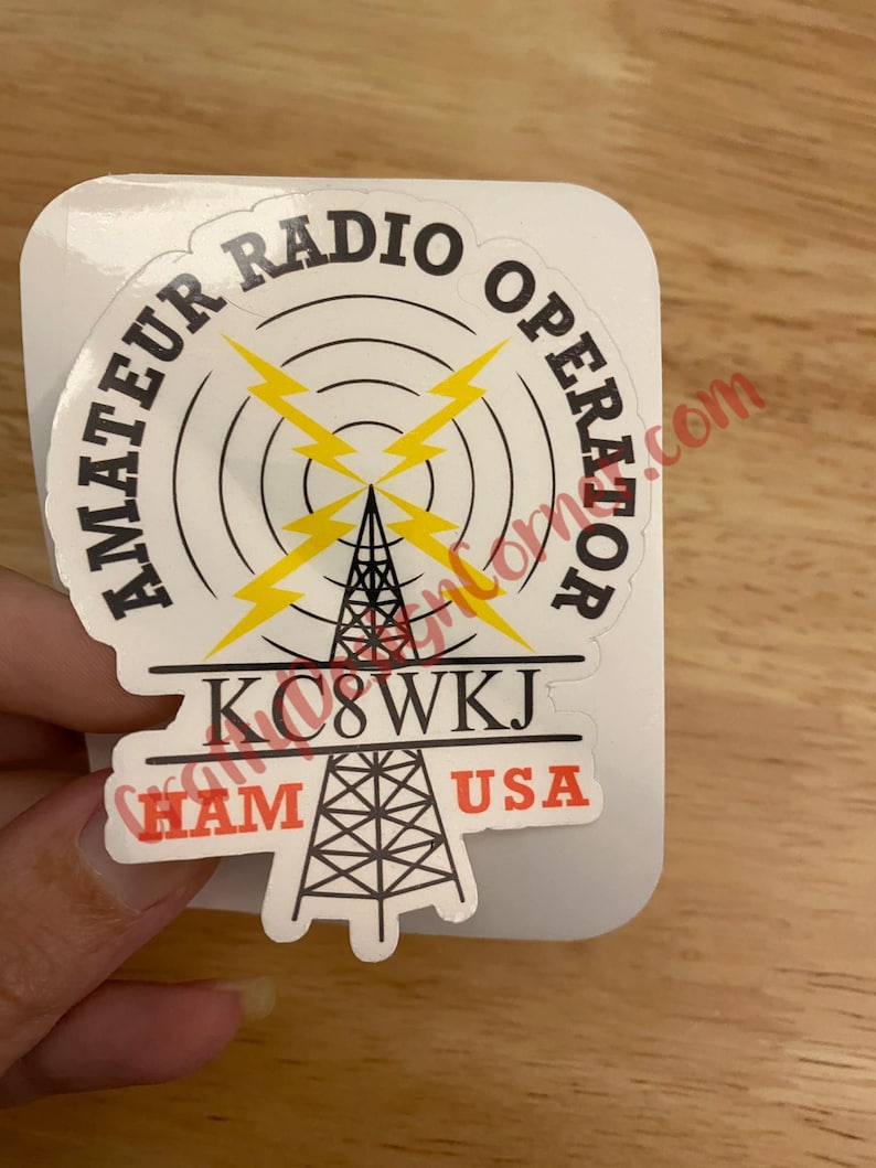 AUS HAM Radio With Call Sign Sticker, Split Call Sign Ham Radio STICKER, Amateur Radio Operator ...