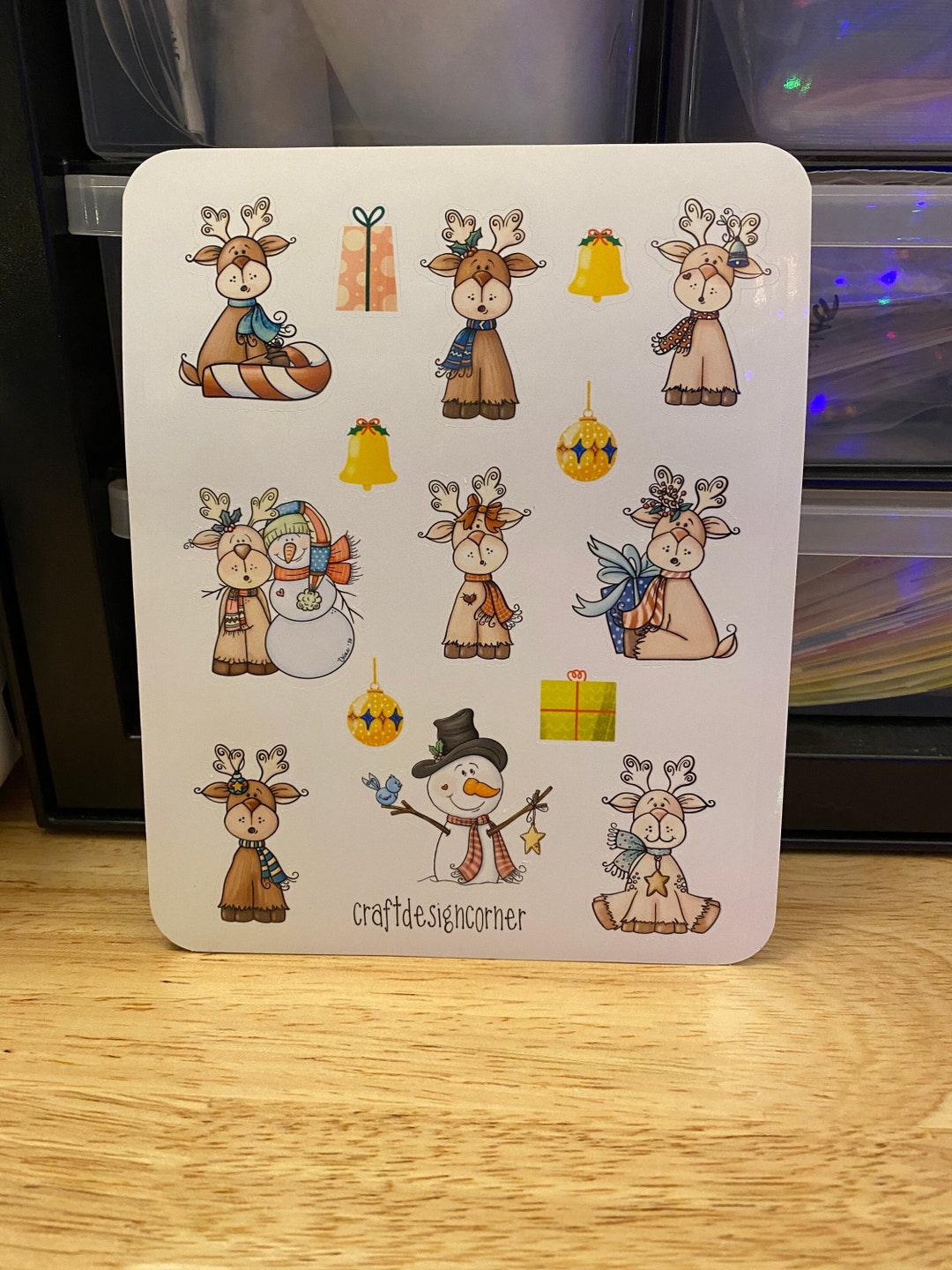 Sheet of Reindeer Stickers, Christmas Stickers, Christmas Reindeer ...
