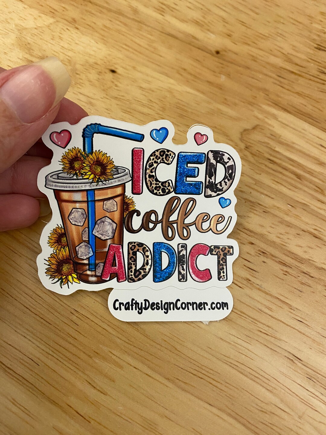 Iced Coffee Addict Sticker, Coffee Sticker, Iced Coffee Sticker, Coffee ...