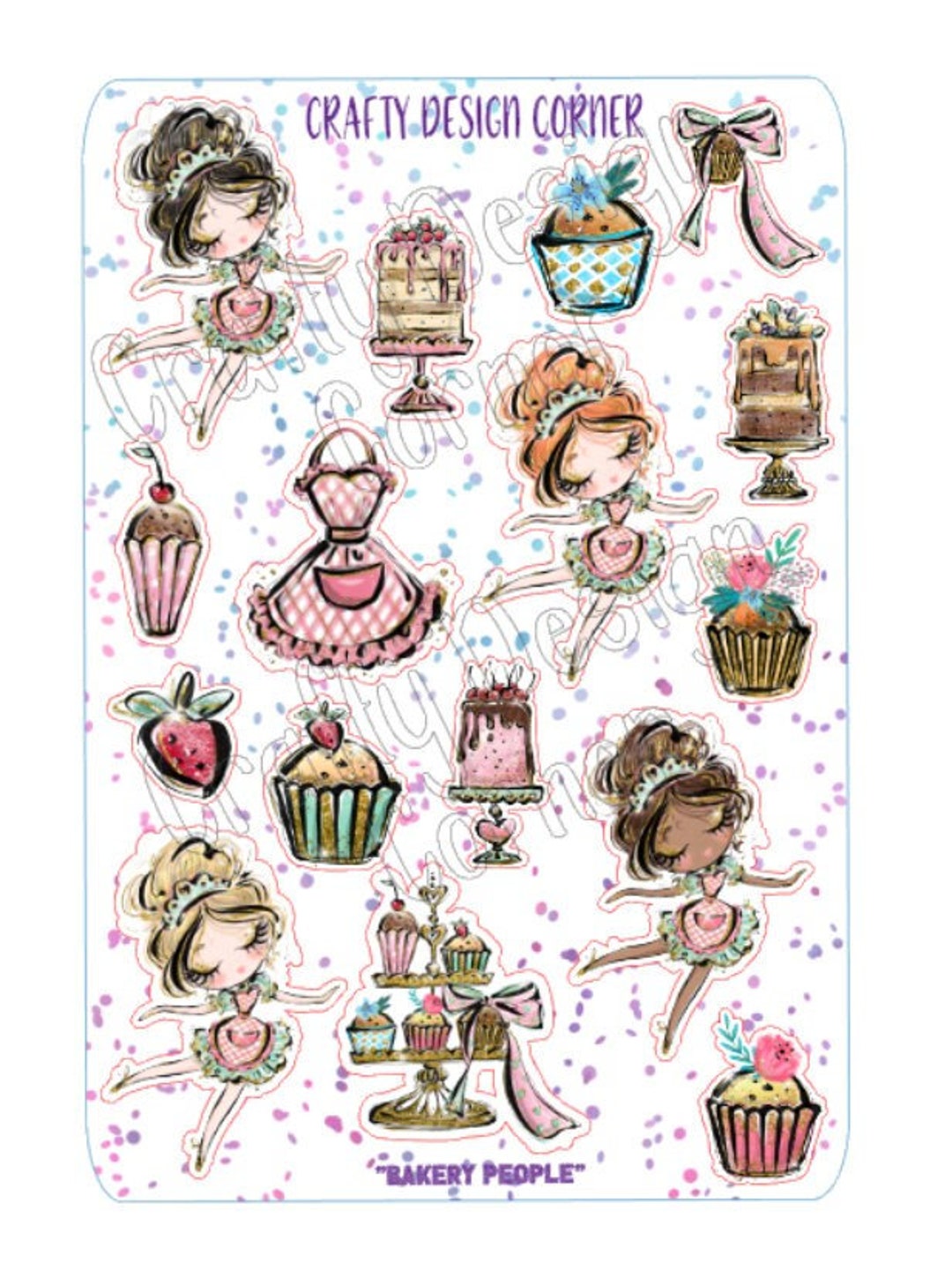 Bakery Stickers, Cupcake Sticker, Baking Sticker, Cute Baking Stickers ...