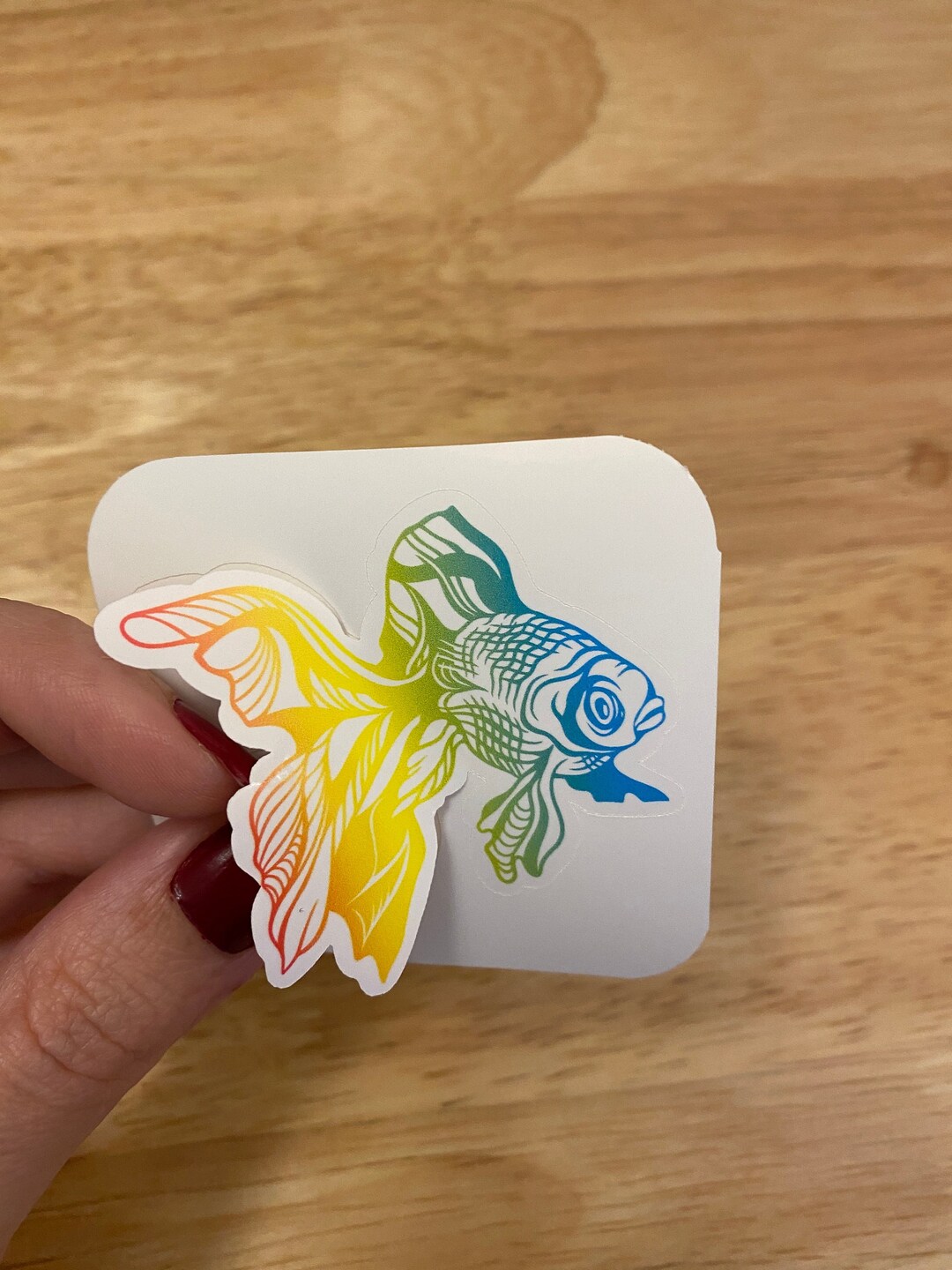 Rainbow Fish Sticker, Cute Goldfish Sticker, Fancy Goldfish Sticker ...