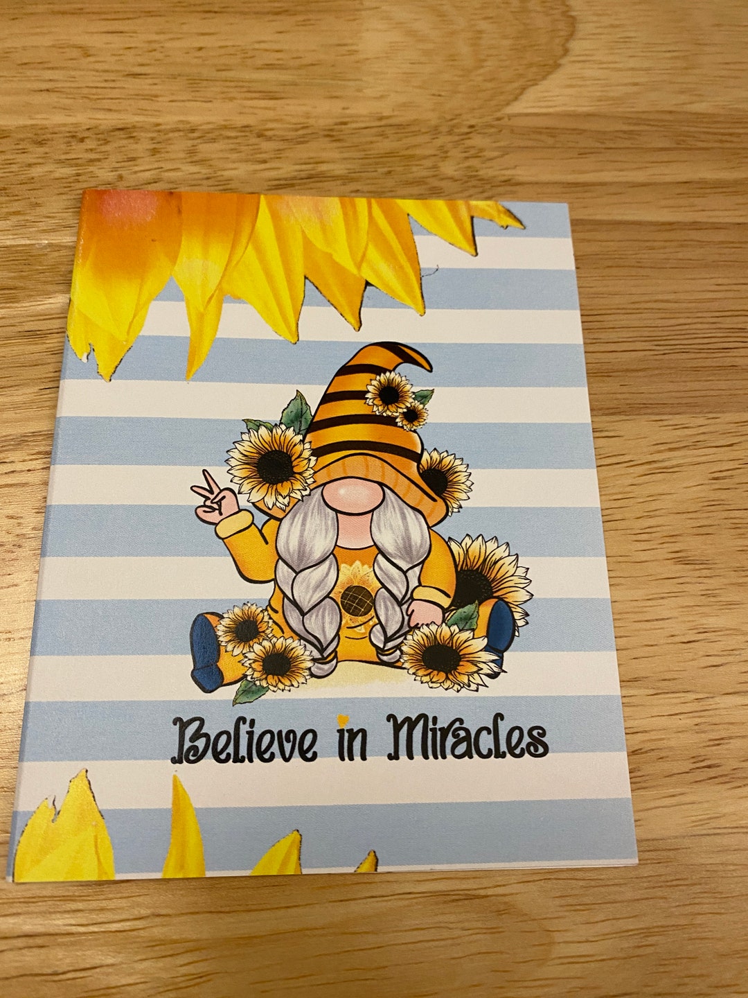Female Sunflower Gnome Notebook With Cute Stickers, Gnome Sunflower ...