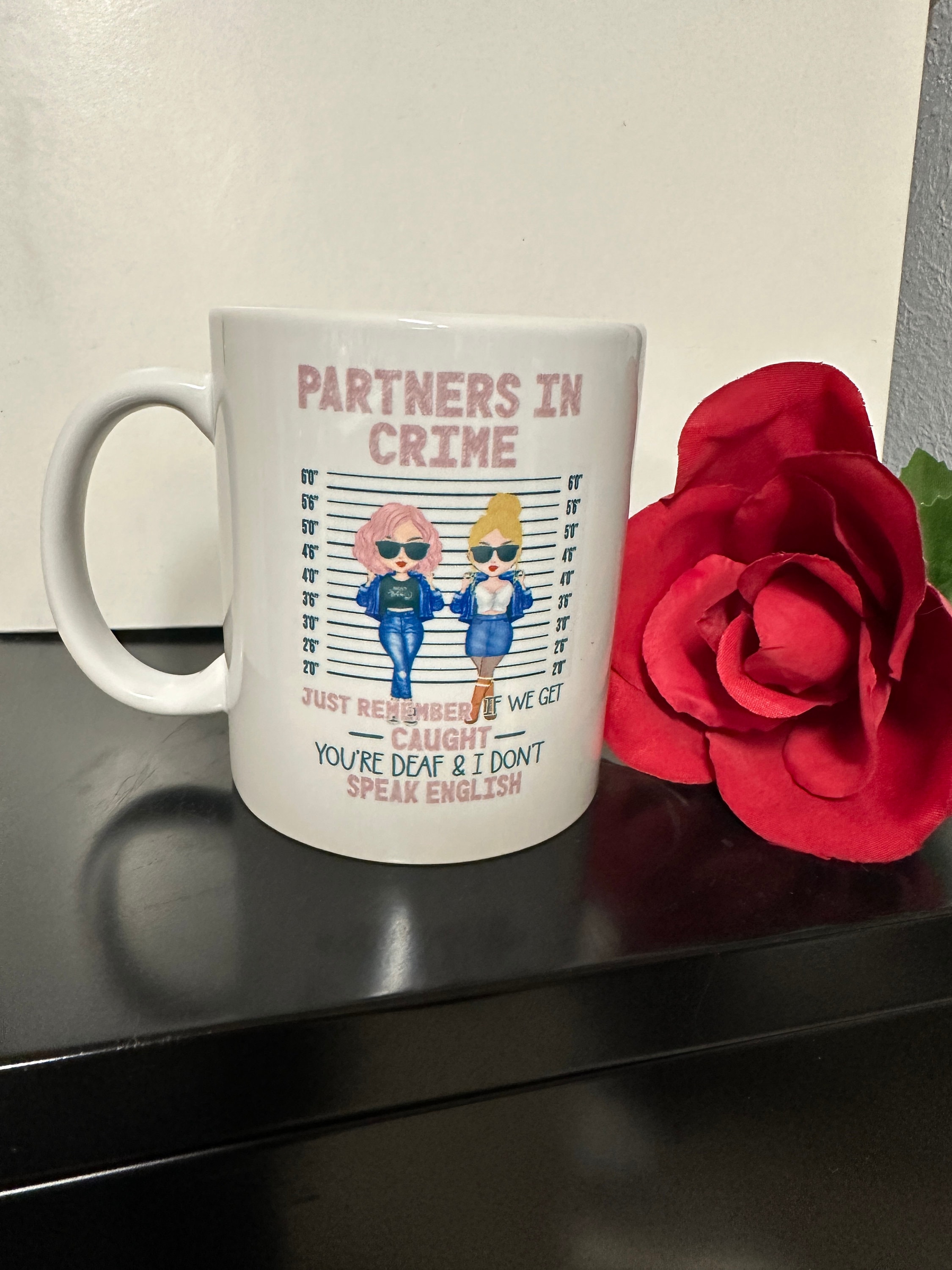 BFF Partners in Crime Mug, Custom BFF Coffee Mug, Funny Best Friends ...