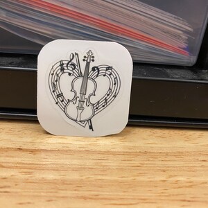 Musical Heart Violin Sticker, Cute Violin Sticker, Musical Heart ...