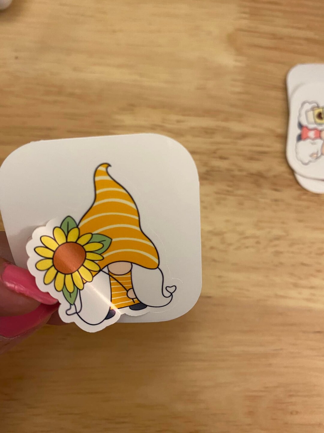 Pigtail Gnome With Sunflower Sticker, Sunflower With Gnome Sticker ...