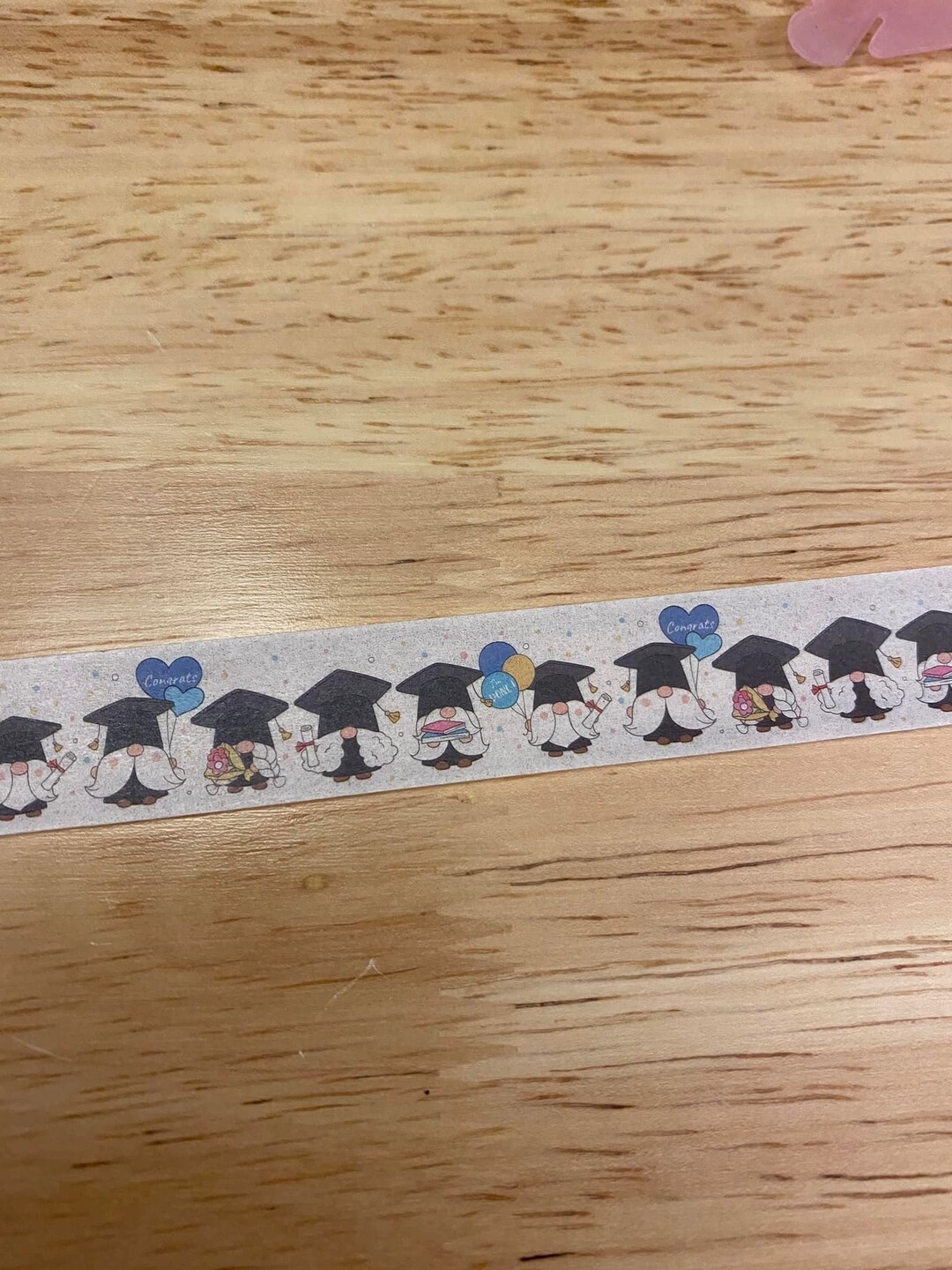 Sample Card of Graduation Gnomes Washi Tape, Gnome Washi Tape Sample ...